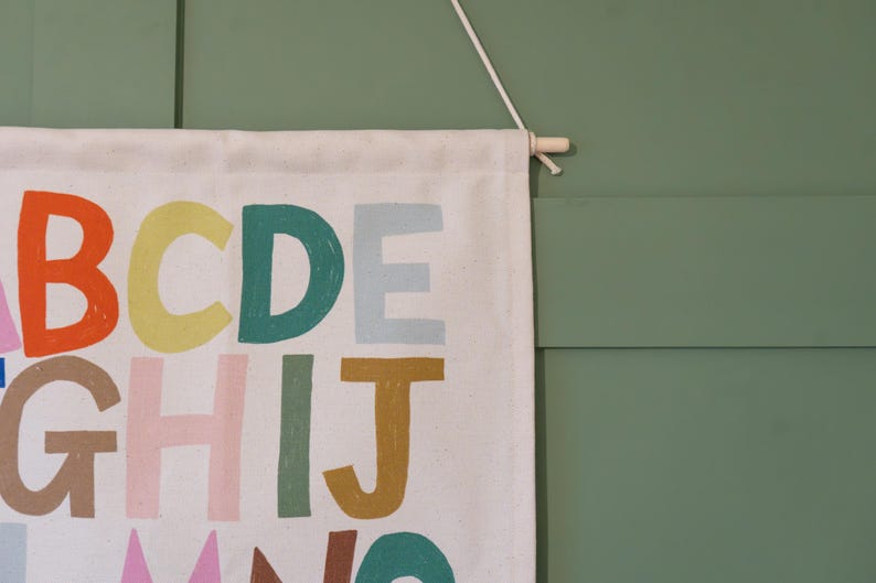 Rainbow Alphabet Fabric Banner: Colorful Nursery Wall Art - Etsy