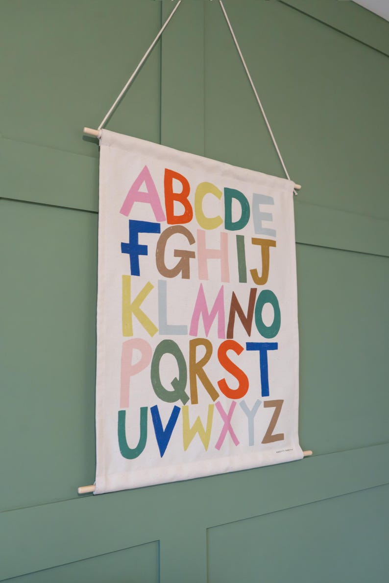 Rainbow Alphabet Fabric Banner: Colorful Nursery Wall Art - Etsy