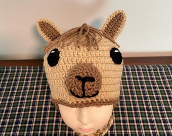 Llama/alpaca Crochet Beanie Hat - Etsy