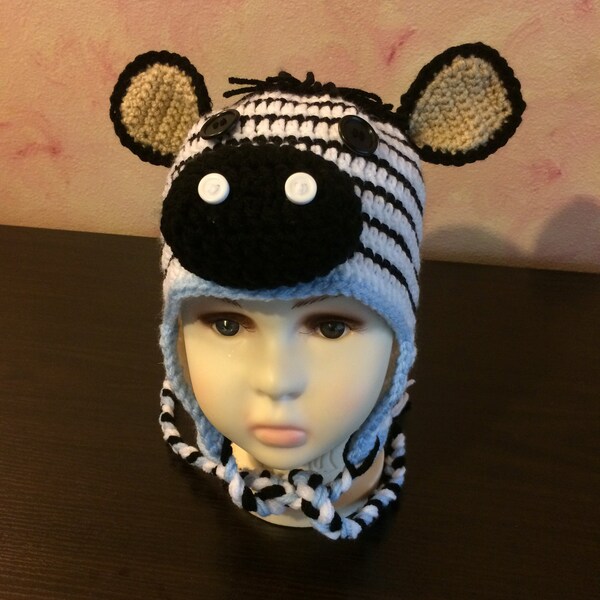 Zebra Hat - Etsy
