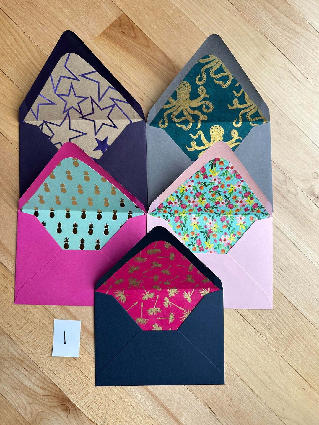 Unique A6 Lined Multi-colored Euro Flap Envelopes - Pack of 5 Envelopes ...