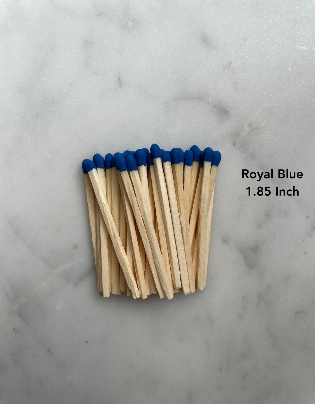 1.85" Royal Blue Matchsticks | 40 Artisan Colored Tip Safety Matches - Etsy