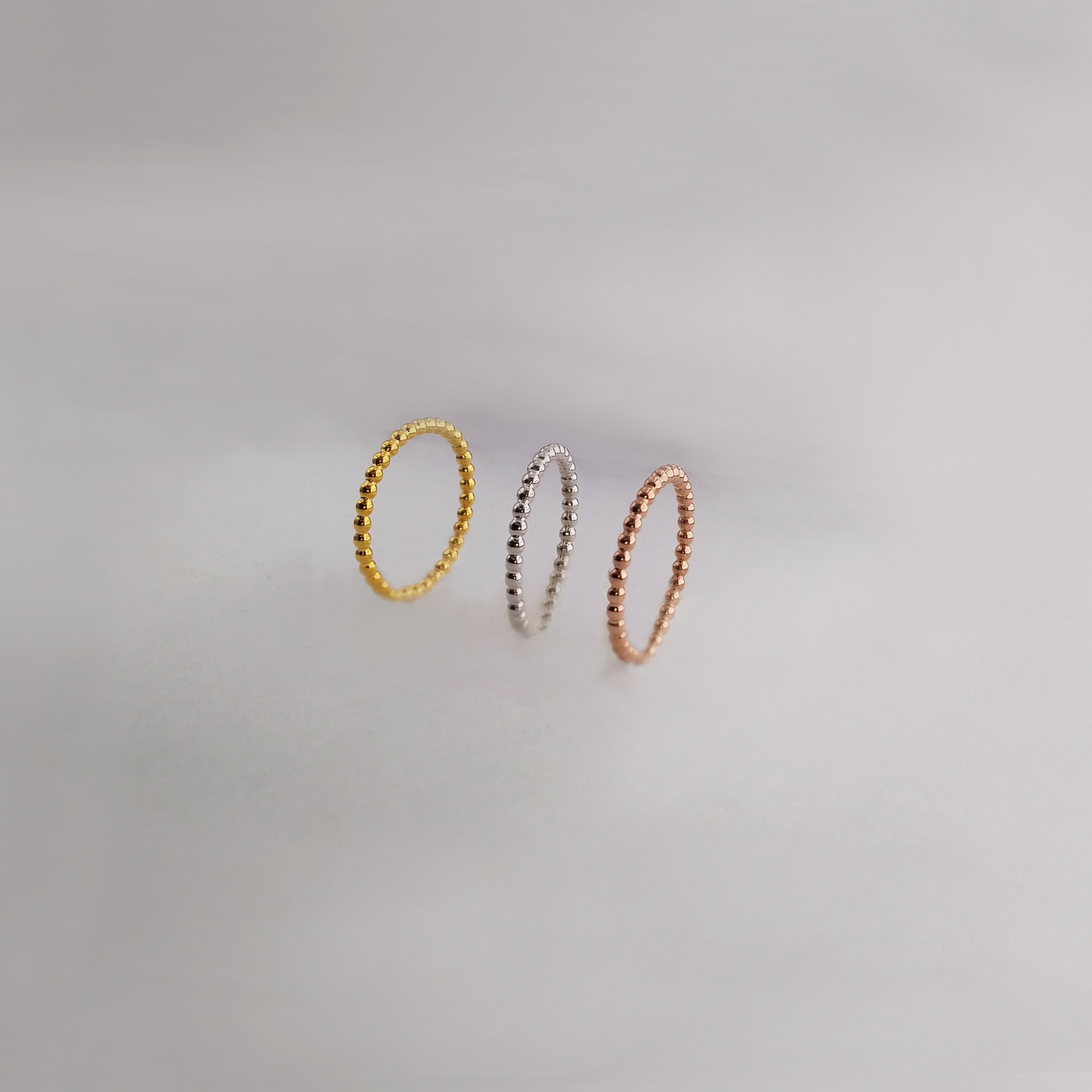 Dot Ring Silver Gold Beaded Rings Beaded Ring 1.8mm Width | Etsy