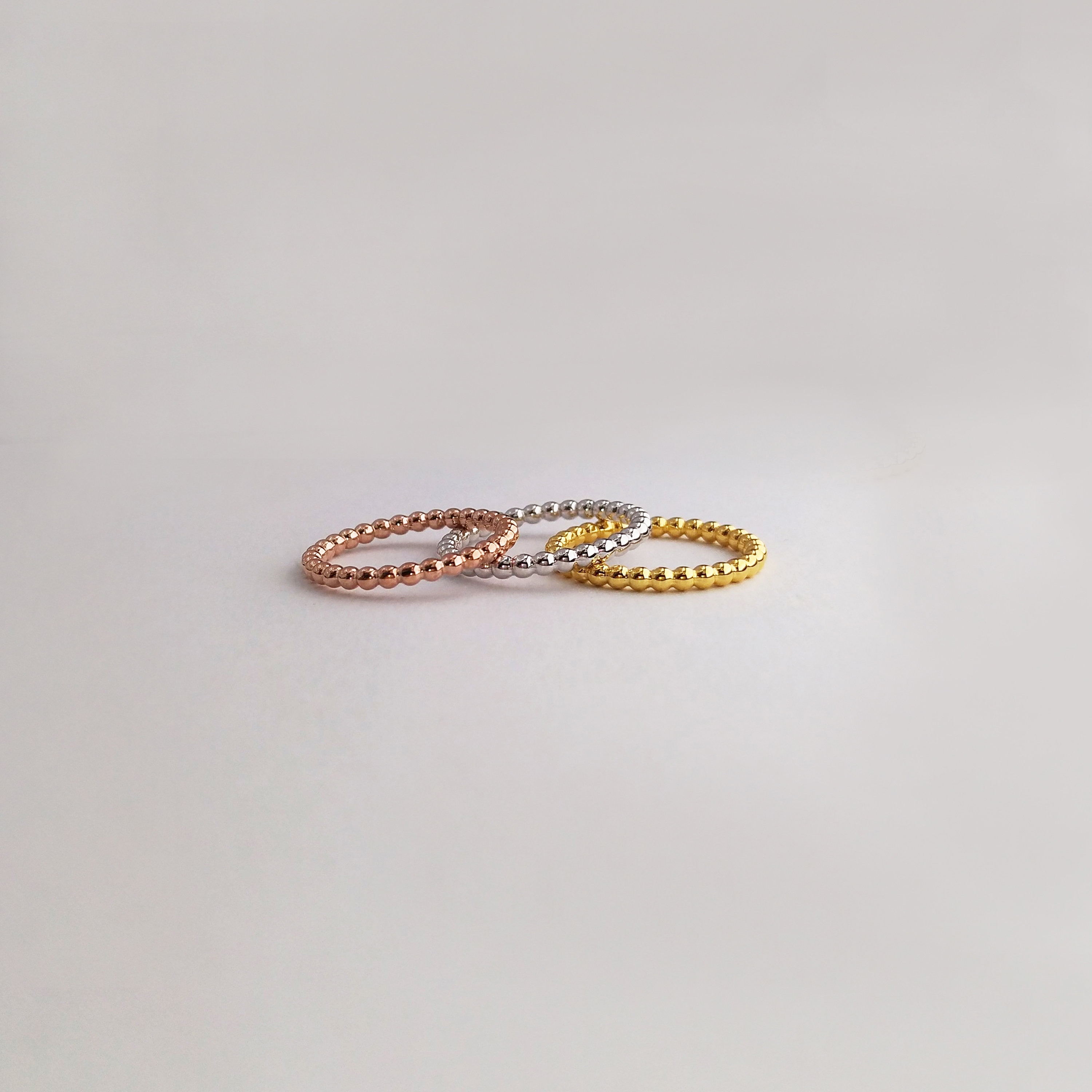 Dot Ring Gold Beaded Rings Silver Beaded Ring 2mm Width | Etsy