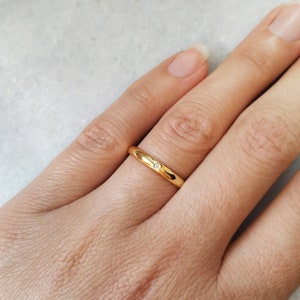 9K 14K 18K Gold Plain Classic Wedding Rings, 2.5mm & 3.5mm Solid Gold ...