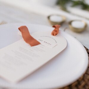 Arched Card Wedding Menus (ribbon & Place Card Not Included) - Etsy