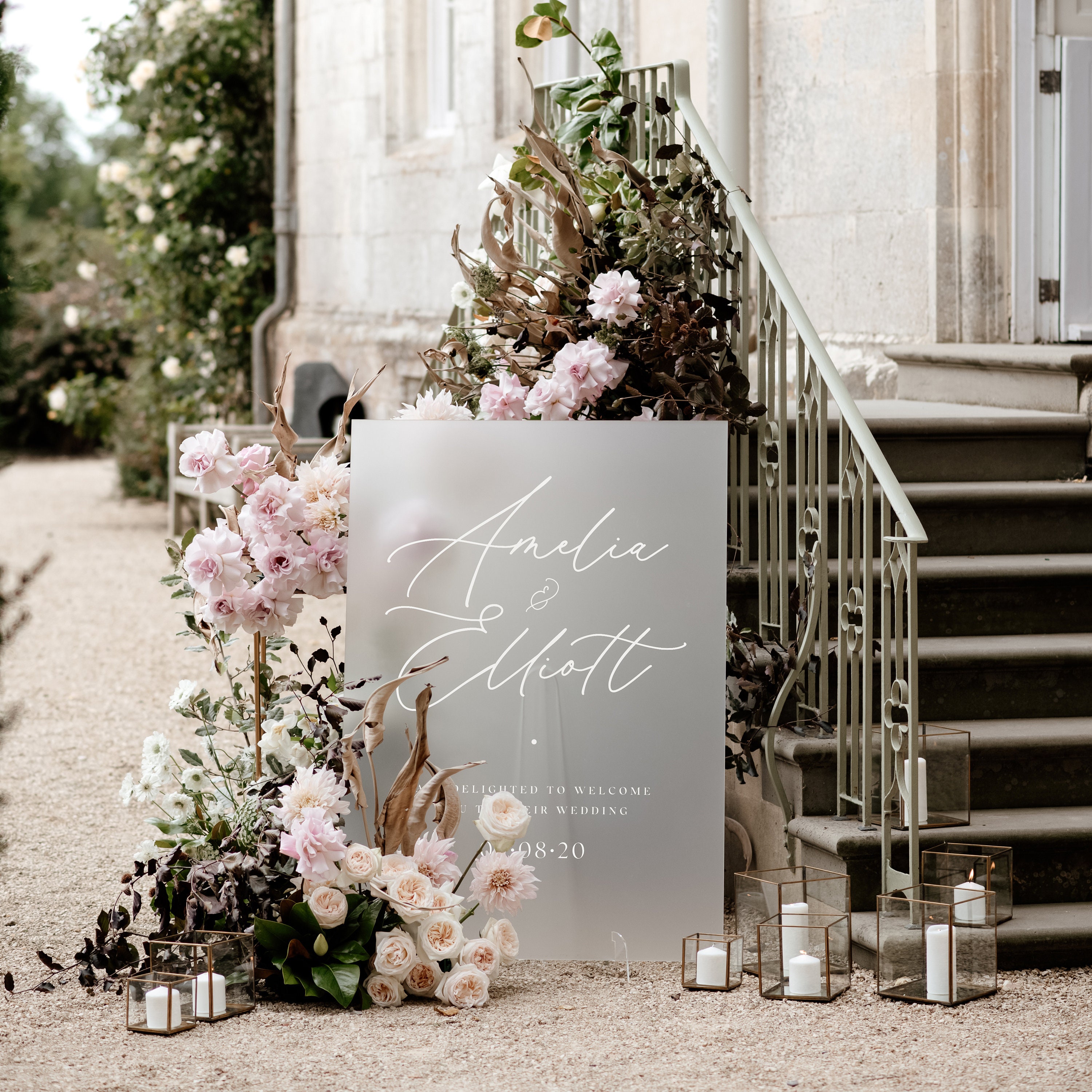 Frosted Acrylic Wedding Stationery Acrylic Wedding Sign Welcome to the ...