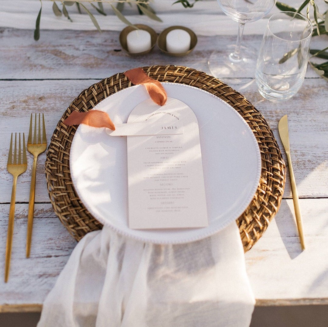 Arched Card Wedding Menus (ribbon & Place Card Not Included) - Etsy