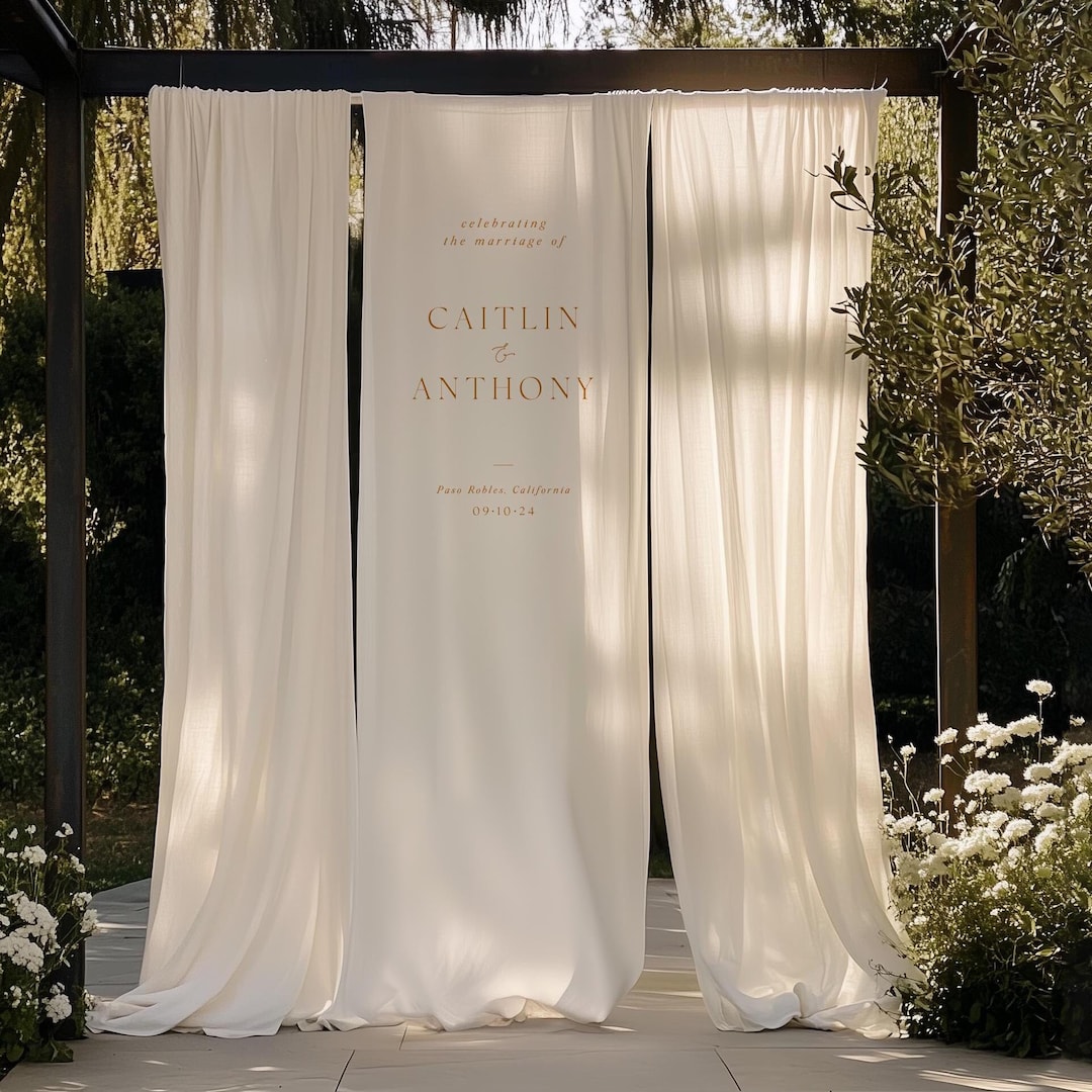 Linen Fabric Wedding Sign Backdrop - 1 or 3 Panel Options - Etsy
