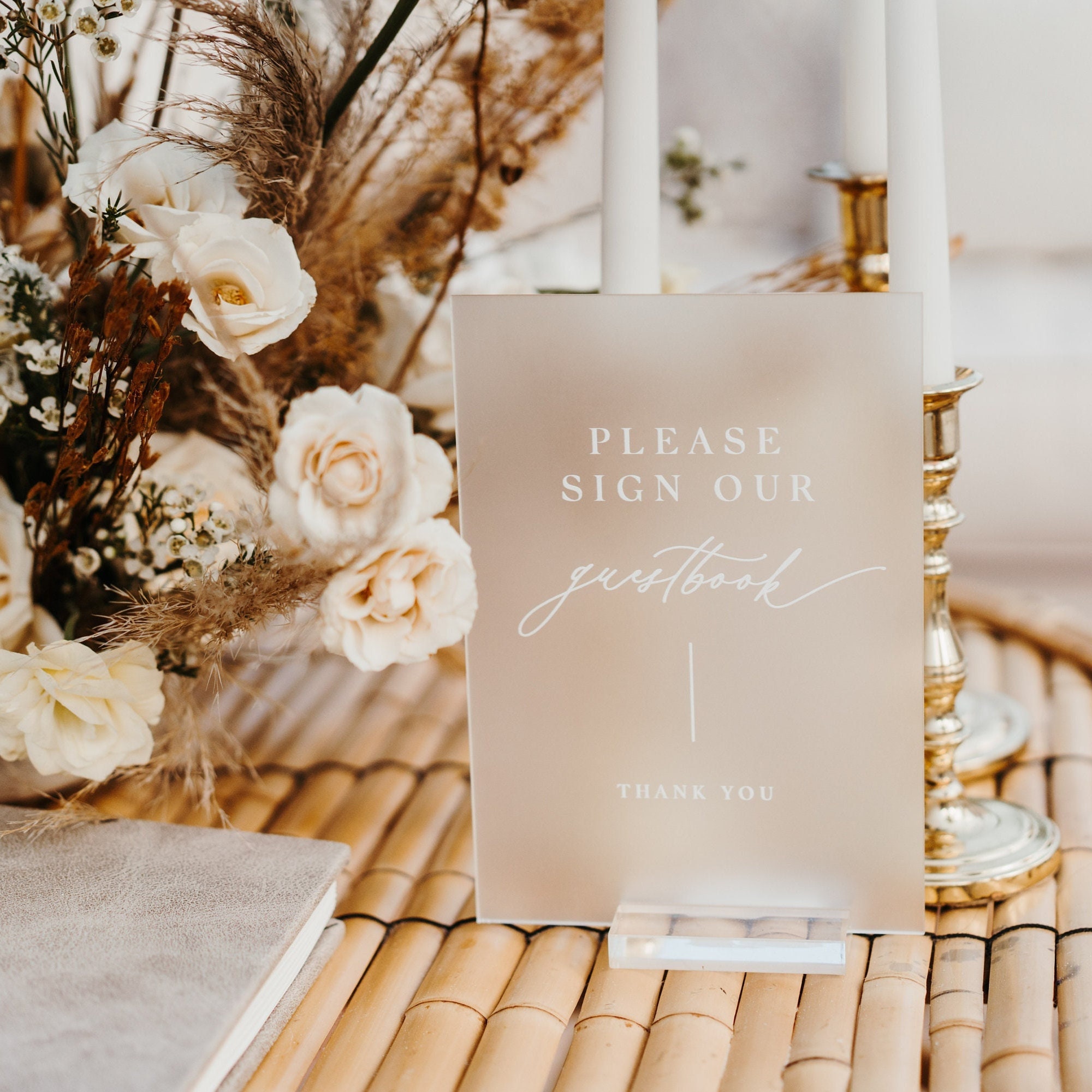 Frosted Acrylic Guestbook Sign With Acrylic Block Stand - Etsy