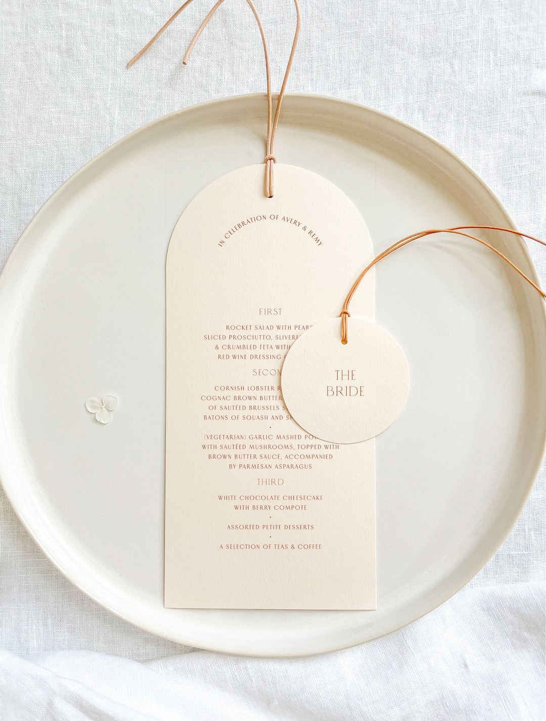 Arched / Rounded Wedding Menus (placecards Not Included) With Soft Nude ...