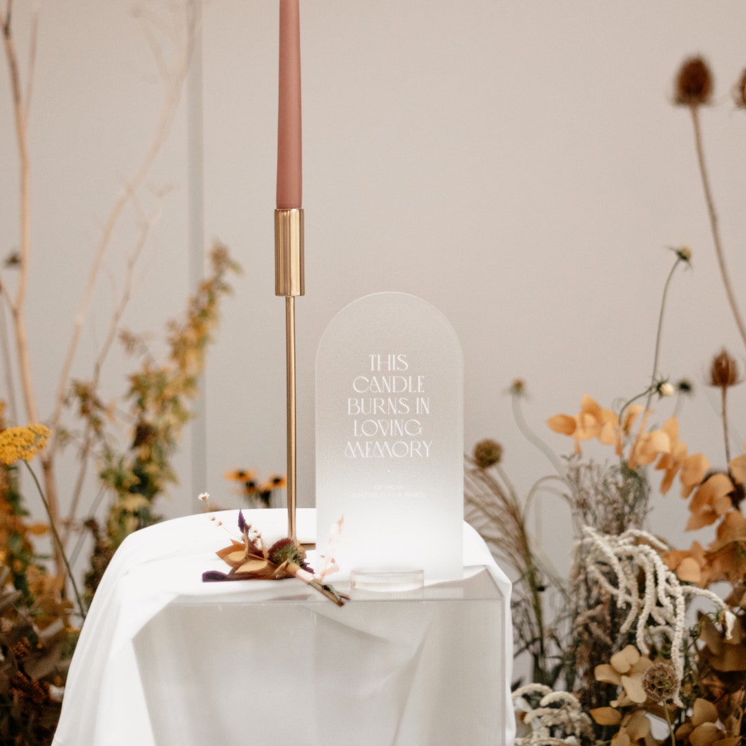 Arched 'in Loving Memory' Sign With Acrylic Stand - Etsy