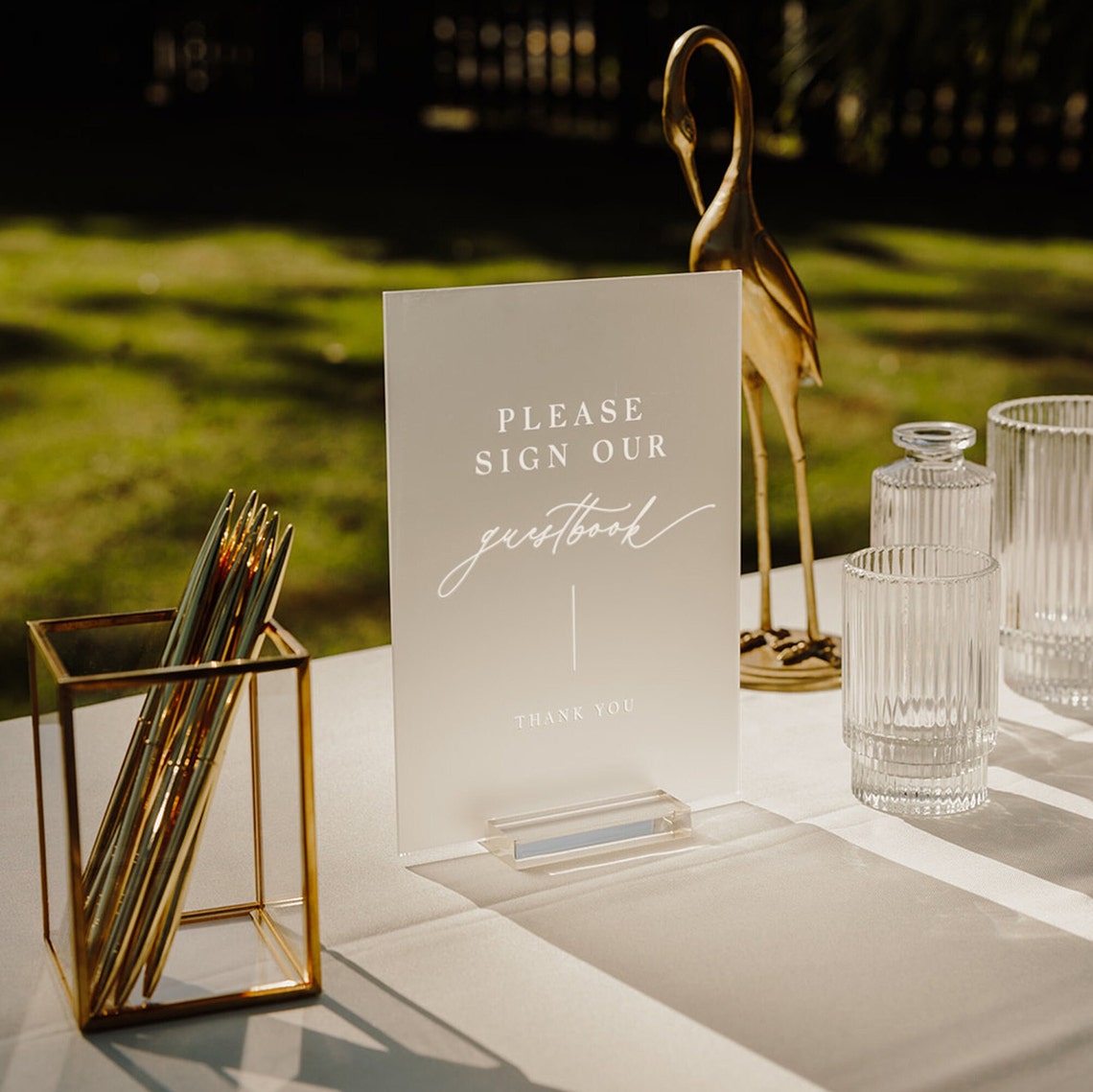 Frosted Acrylic Guestbook Sign With Acrylic Block Stand - Etsy