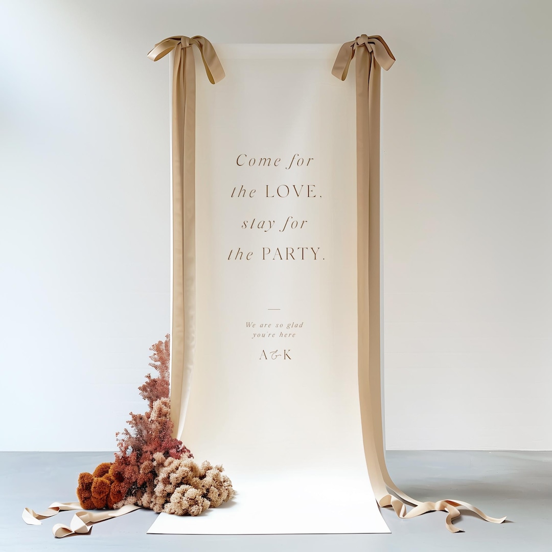 Linen Welcome Sign With Silk Ribbon & Optional Stand - Etsy