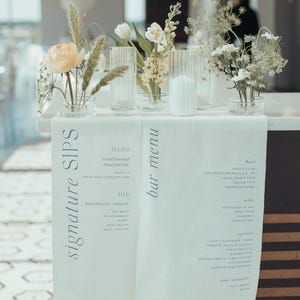 Signature Cocktails Menu in Linen Fabric for Weddings - Etsy