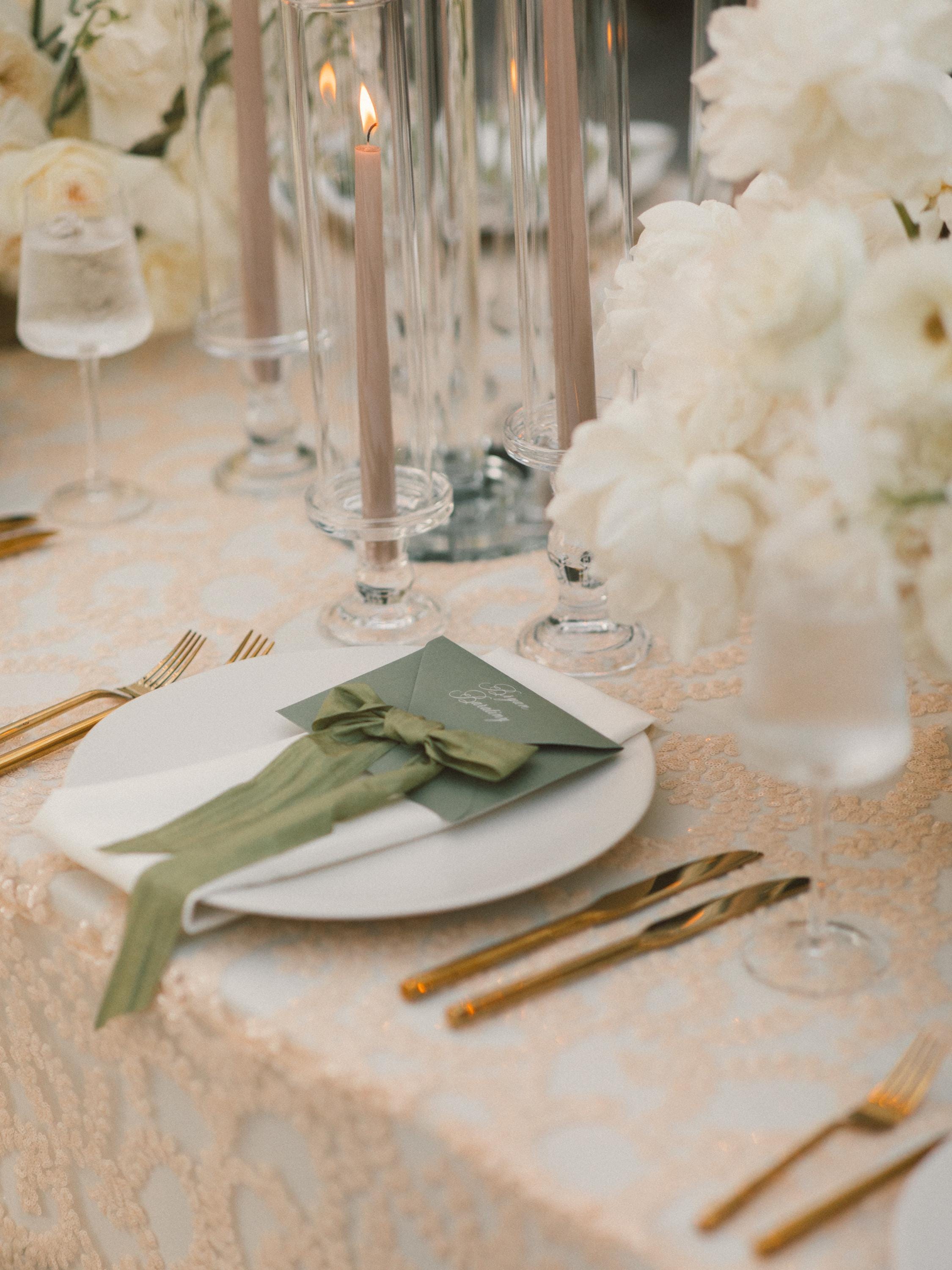 Menu & Placecard Bow Envelope - Green - Etsy