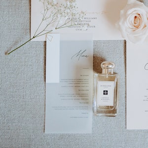 Translucent Vellum Script Wedding Menus (place Card Not Included) - Etsy