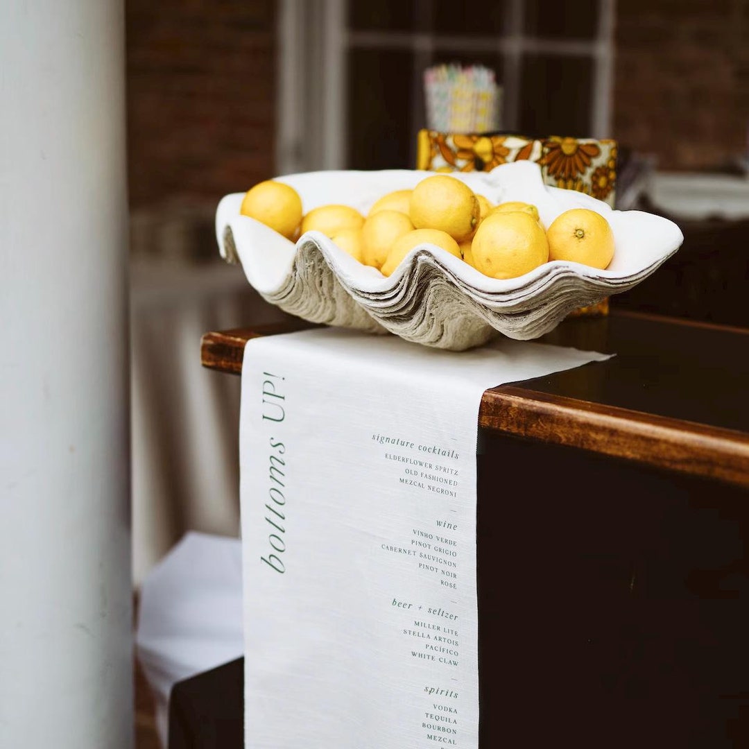 Bar Drinks Menus in Linen Fabric for Weddings - Etsy