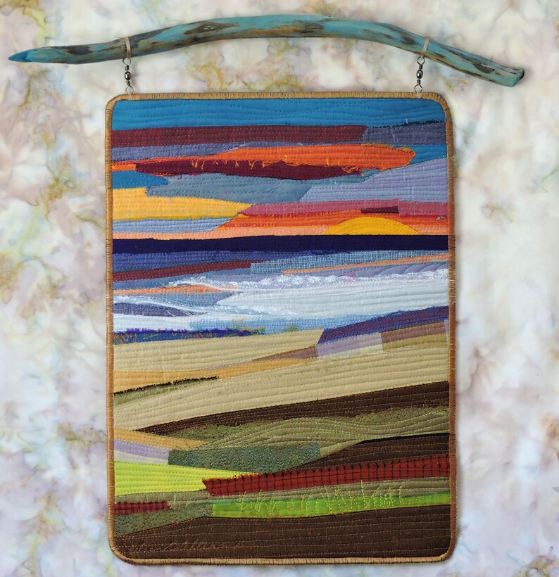 Beach Series 200 Fiber Art Beach Scene, Beach Art Quilt - Etsy