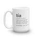 Auntie Gift Mug - Spanish Tia Definition Aunt Gift - Regalo Para Titi ...