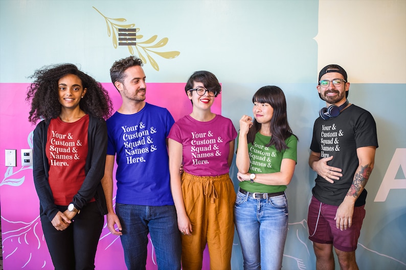 Personalized Squad Names Short Sleeve Unisex T Shirt Etsy personalized-squad-names-short-sleeve-unisex-t-shirt-etsy