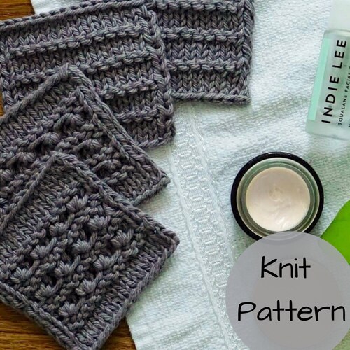 Knitting Pattern // Textured Knitted Face Scrubbie Reusable - Etsy