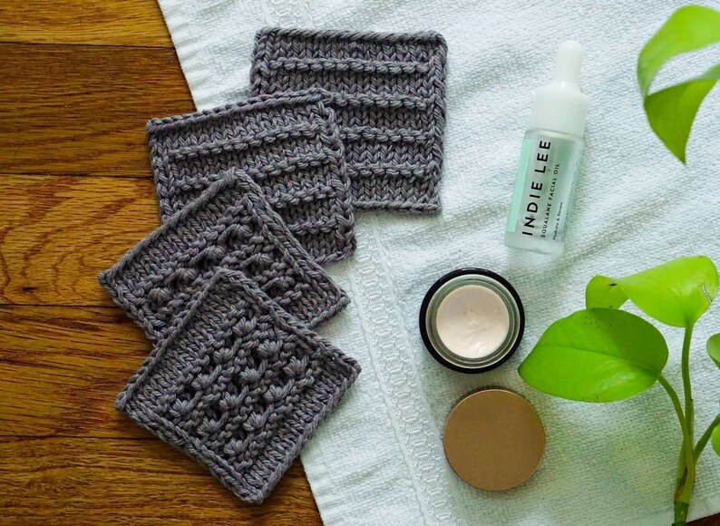 Knitting Pattern // Textured Knitted Face Scrubbie Reusable Easy Cotton ...