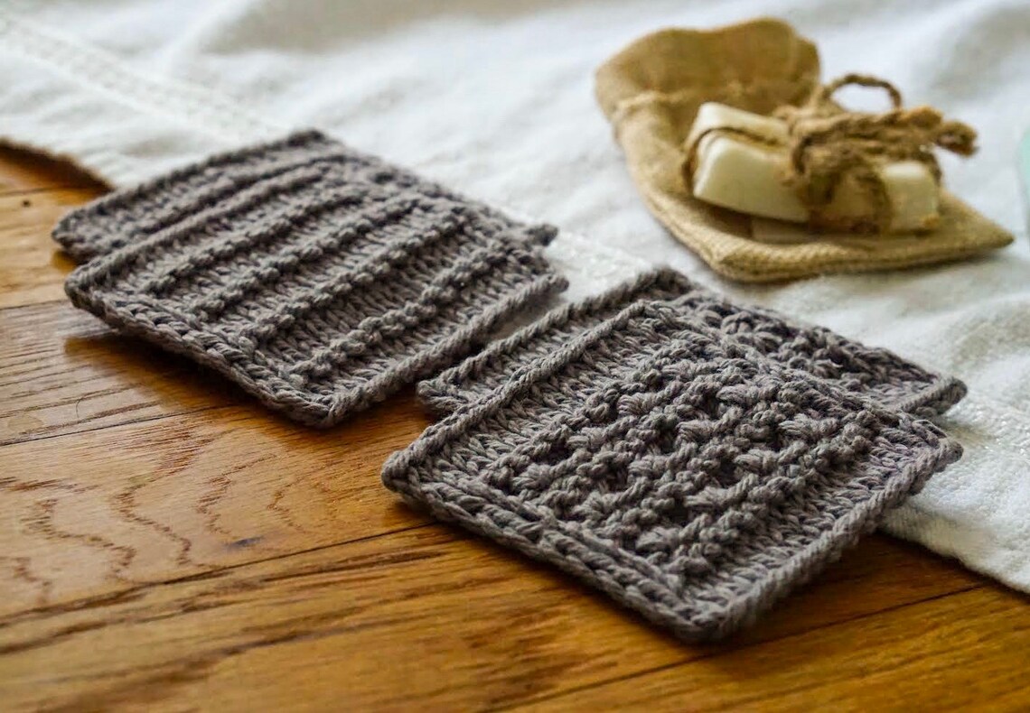 Knitting Pattern // Textured Knitted Face Scrubbie Reusable Easy Cotton ...