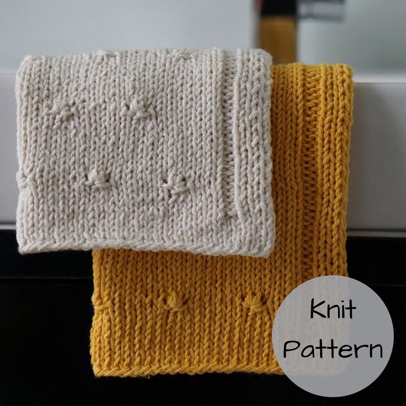 Knitting Pattern // Knitted Textured Face Washcloth Easy Cotton ...