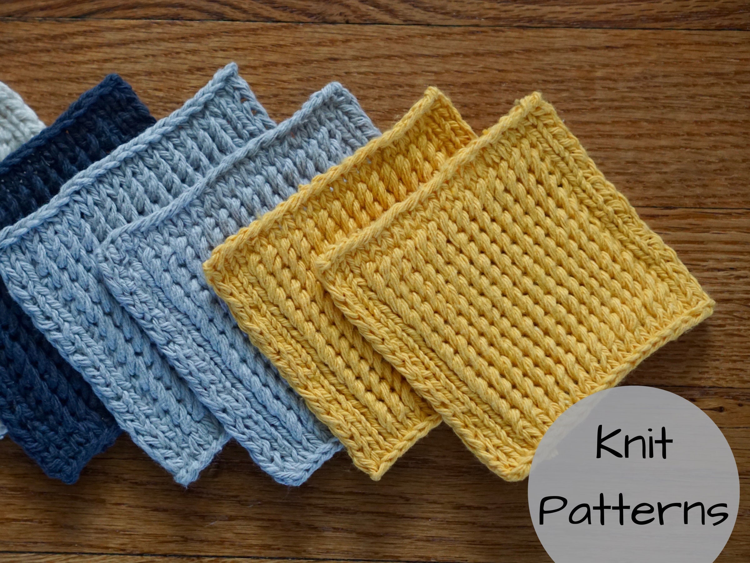 Knitting Pattern // Textured Coaster Knitted Square Coaster Set Easy ...