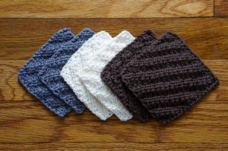 Knitting Pattern // Textured Coaster Knitted Square Coaster - Etsy