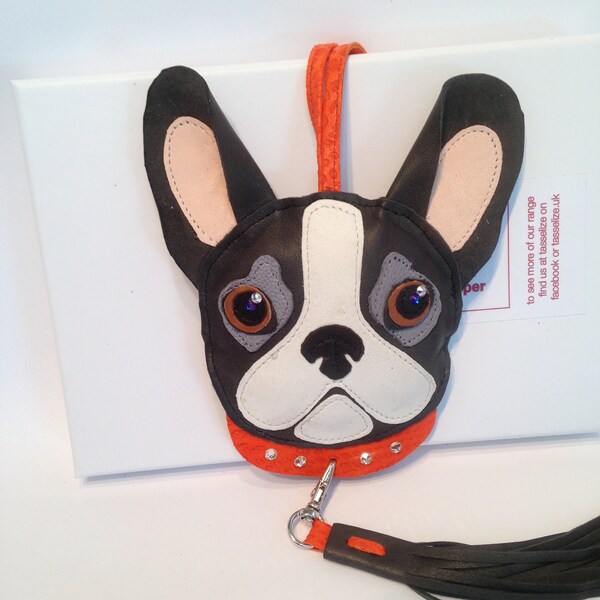 Leather Frenchie Keychain - Etsy