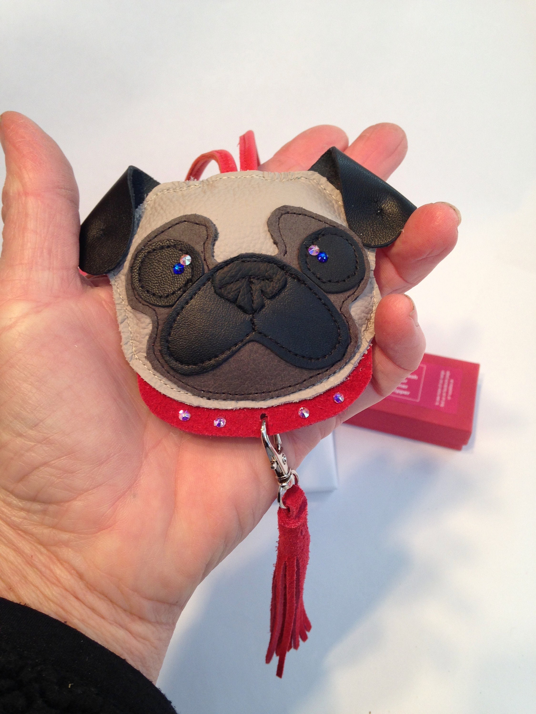 Fawn Pug Charm Fawn Pug Handbag Charm or Pug Keychain Charm | Etsy