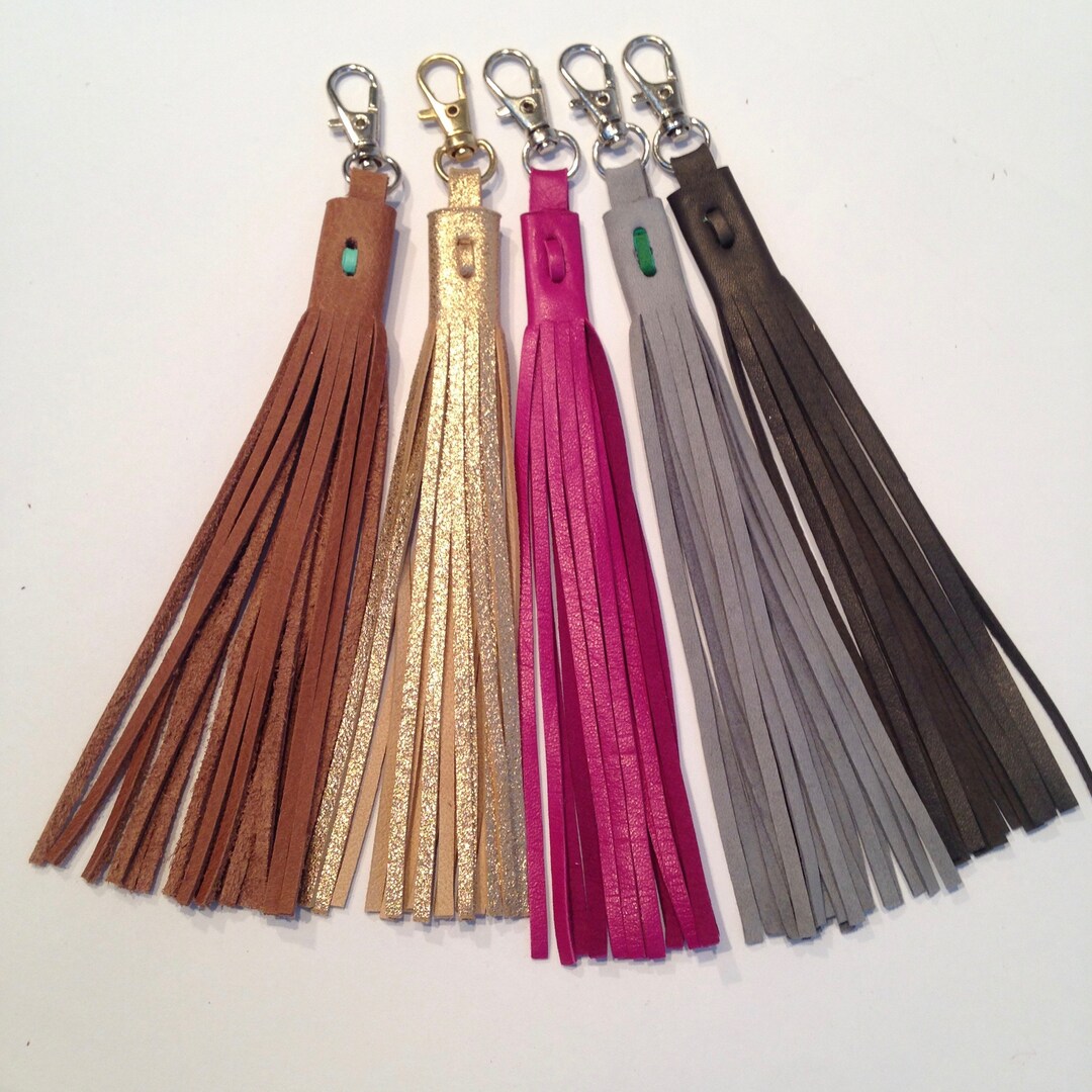 Leather Tassels, Clip-on Fine Leather Tassels, Pair of Tassels With ...