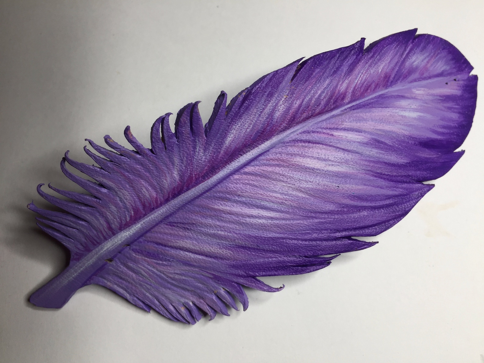 Leather Feather Hair Barrette, Hand Painted Realistic Hair Clip Feather ...