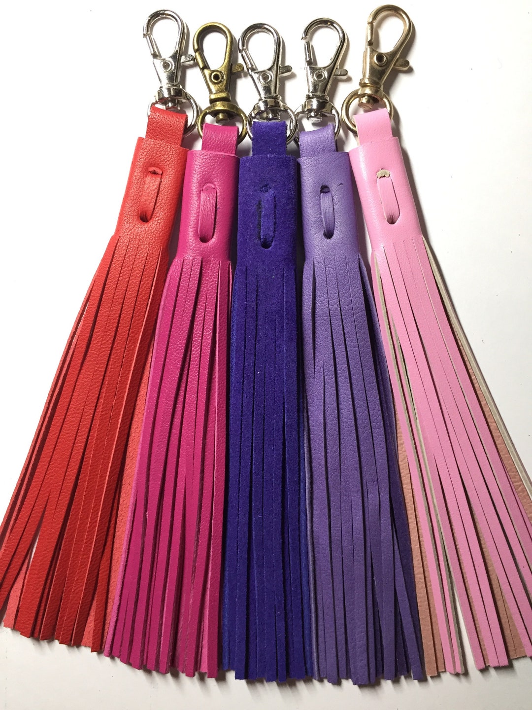 Leather Tassels Clip on Fringe for Boots or Bags Zippers or - Etsy