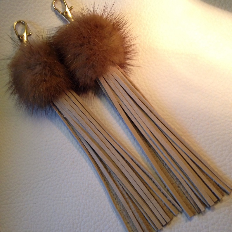 Brown Fur Topped Boot Tassels Cute Fluffy Leather Boot | Etsy