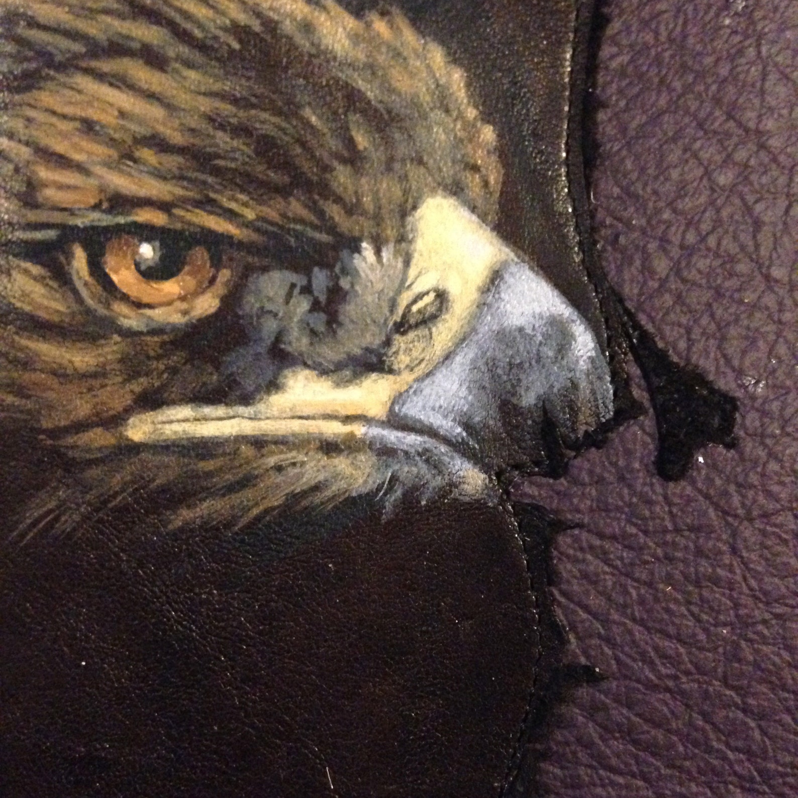 Golden Eagle Leather Diary / Journal Painted Eagle Cover | Etsy