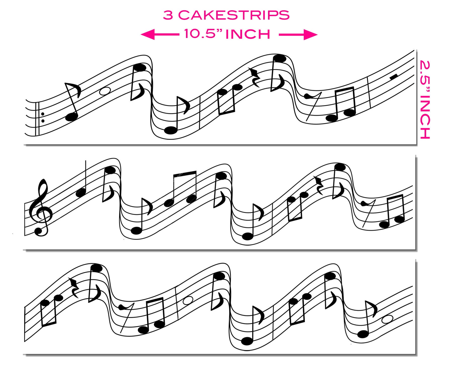 MUSIC NOTES Edible Cake Border Cake Strips Frosting Sheet - Etsy Australia