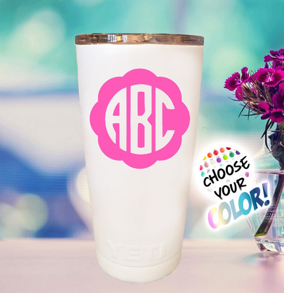 Yeti Cup Custom Monogram Decal Choose Colors - Etsy