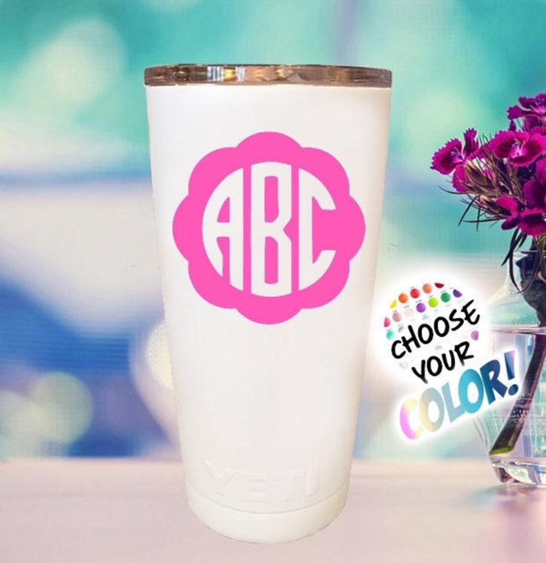 Yeti Cup Custom Monogram Decal - Choose Colors! - Etsy