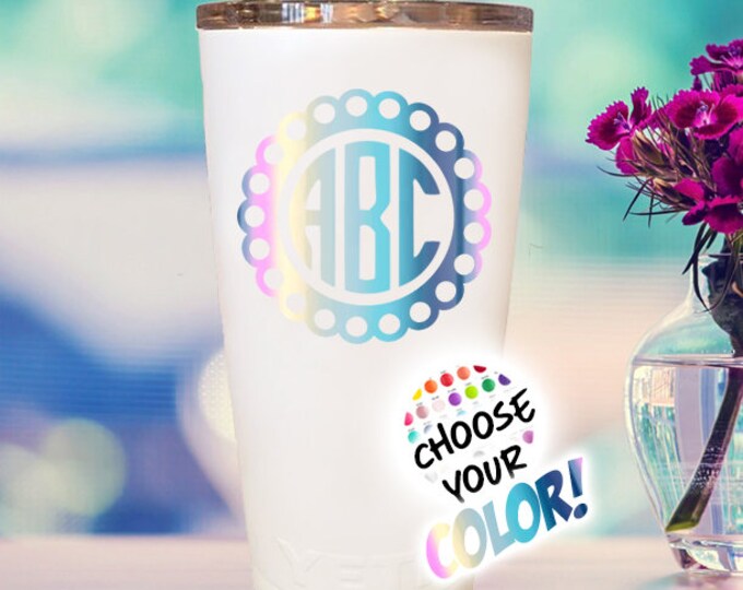 YETI Monogram Decal, YETI Decal for Women, Scroll Monogram for Yeti ...