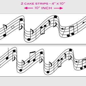 MUSIC NOTES Edible Cake Border Cake Strips Frosting Sheet Birthday ...