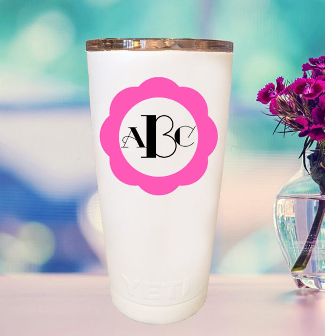 Yeti Cup Custom Monogram Decal - Choose Colors! - Etsy