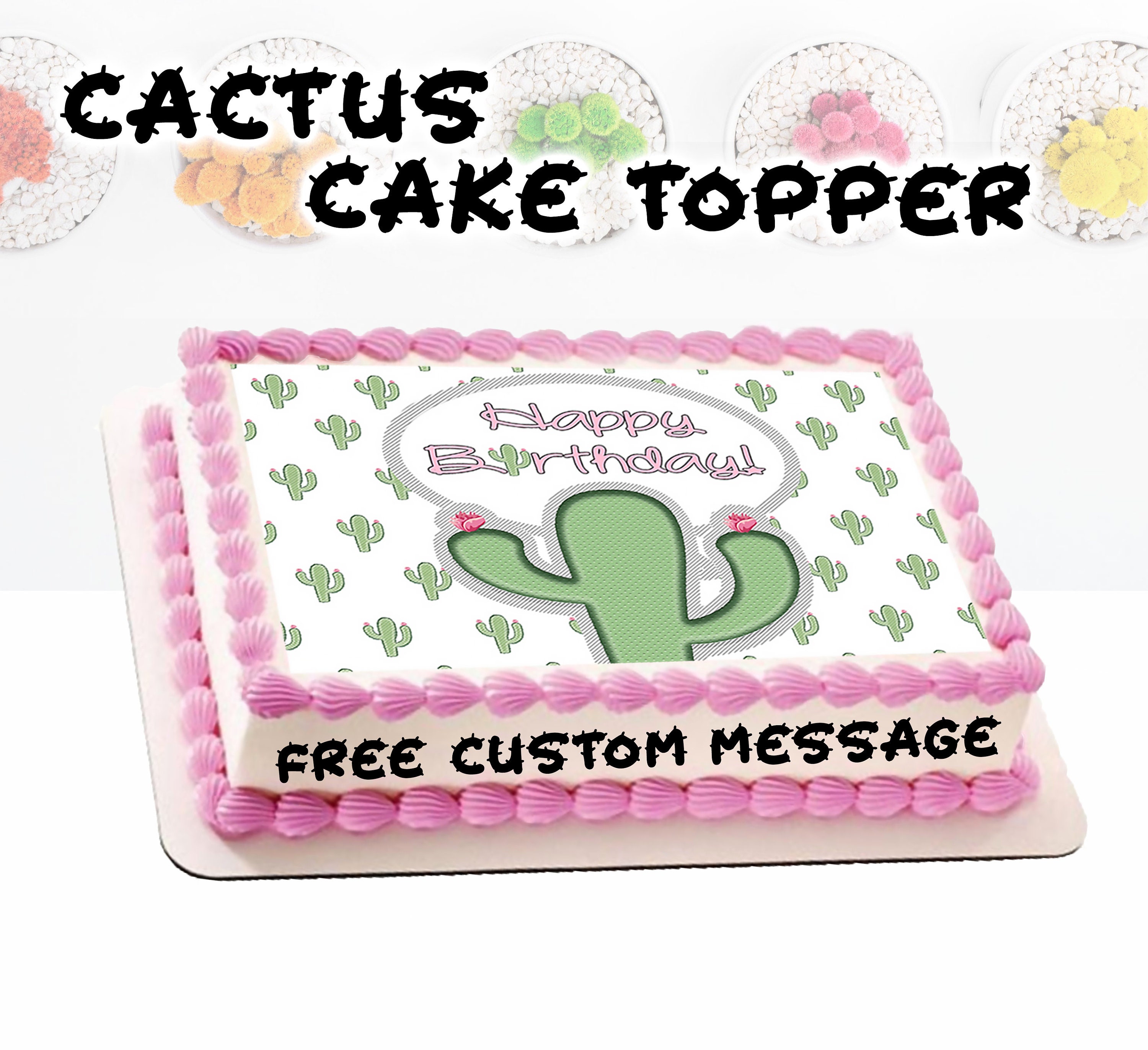 CUSTOM Edible Image Topper Birthday Icing Cupcake Favors Decoration ...
