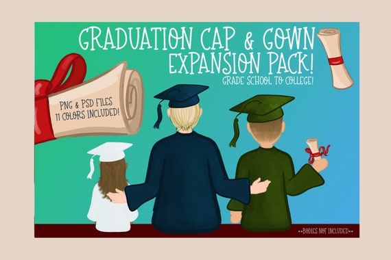 Cap and Gown Expansion Pack Graduation for Build a Bundles - Etsy
