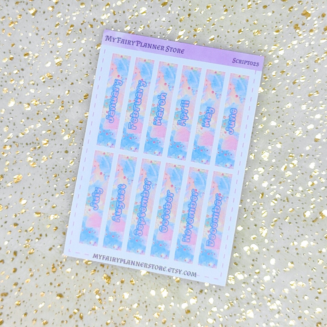 MONTHLY TAB A6 Tab Script Sticker Journaling Planner Hobonichi Traveler ...