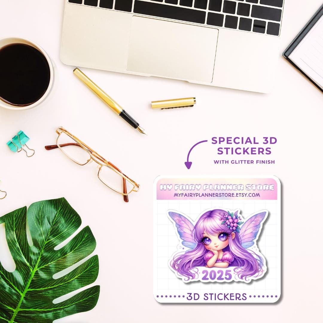 ELAN - 3D Stickers - 2025 - Glitter - Holographic - Memory Keeping - Planning - Waterproof ...