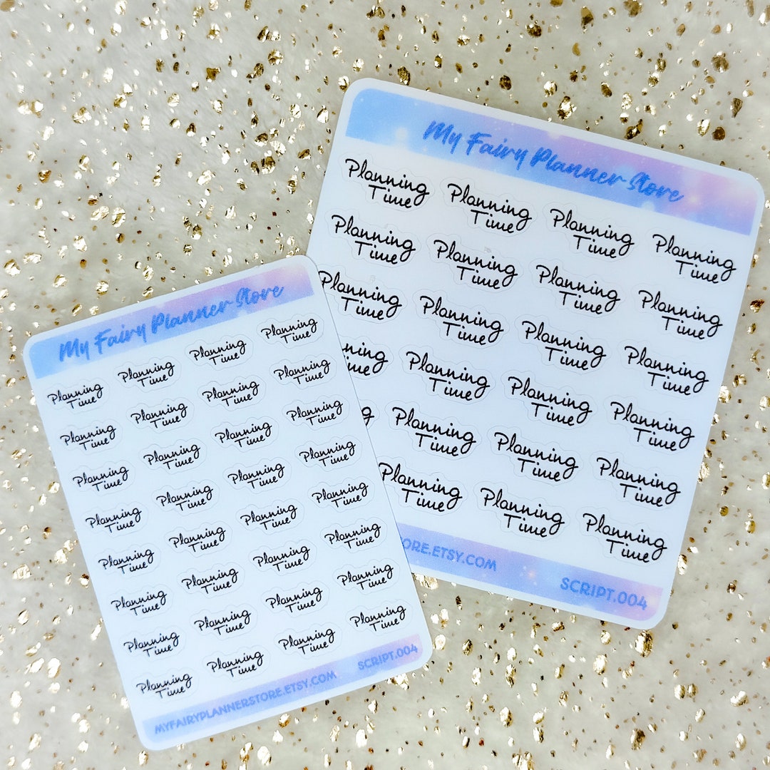 PLANNING TIME - Script Stickers, Minimal Stickers, Simple Stickers ...
