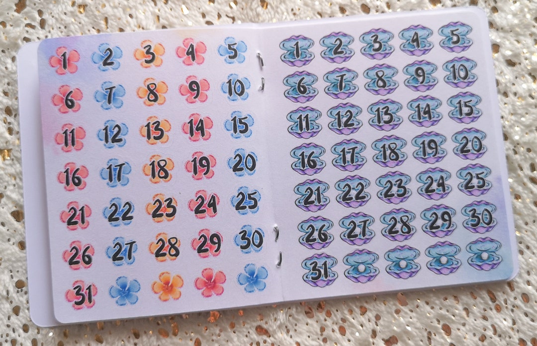 DATE YOUR YEAR - Stickers Book - Numbers - Months - Matte Paper ...